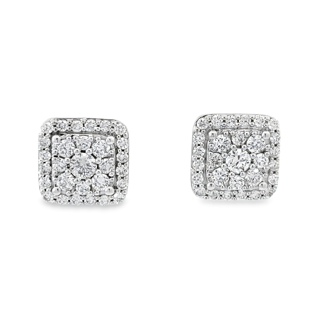 White gold cluster earrings store